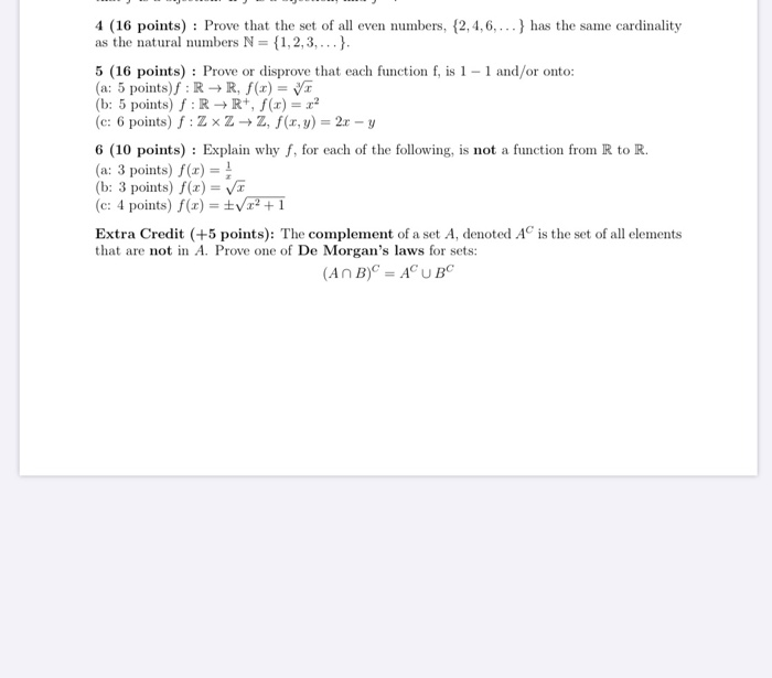 Solved 4 (16 points) : Prove that the set of all even | Chegg.com