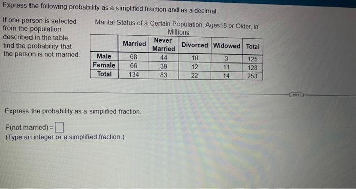 Solved Express the following probability as a simplified | Chegg.com
