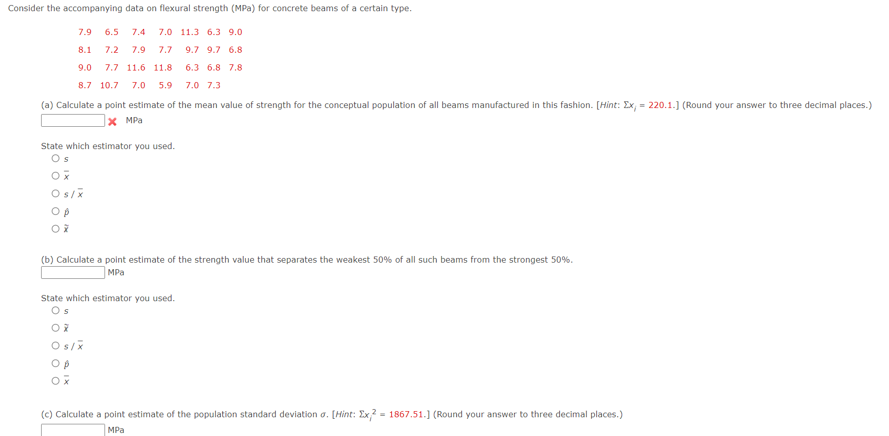 Solved Consider the accompanying data on flexural strength | Chegg.com