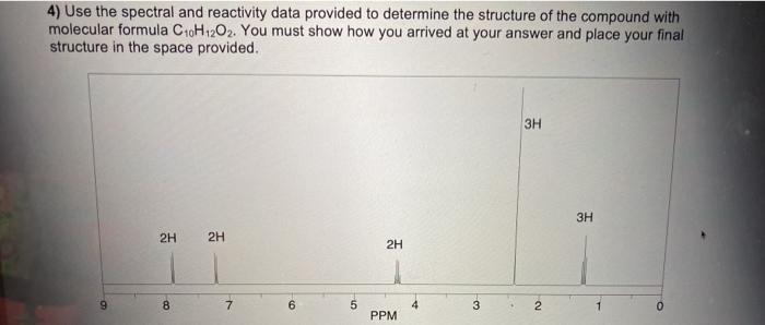 Solved 4) Use the spectral and reactivity data provided to | Chegg.com