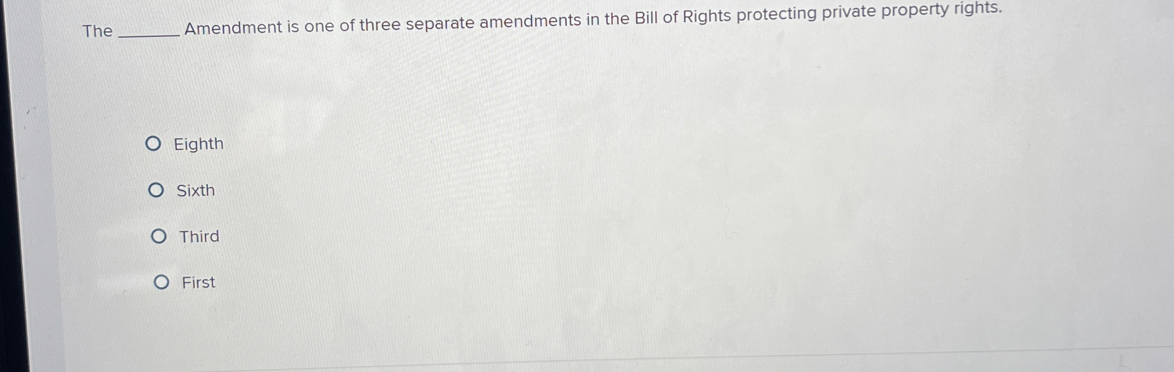 Solved The ﻿Amendment is one of three separate amendments | Chegg.com