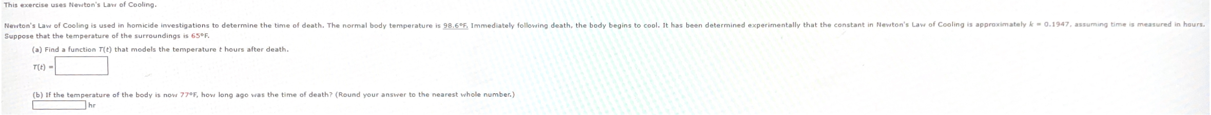 Solved This exercise uses Newton's Law of Cooling. Suppose | Chegg.com