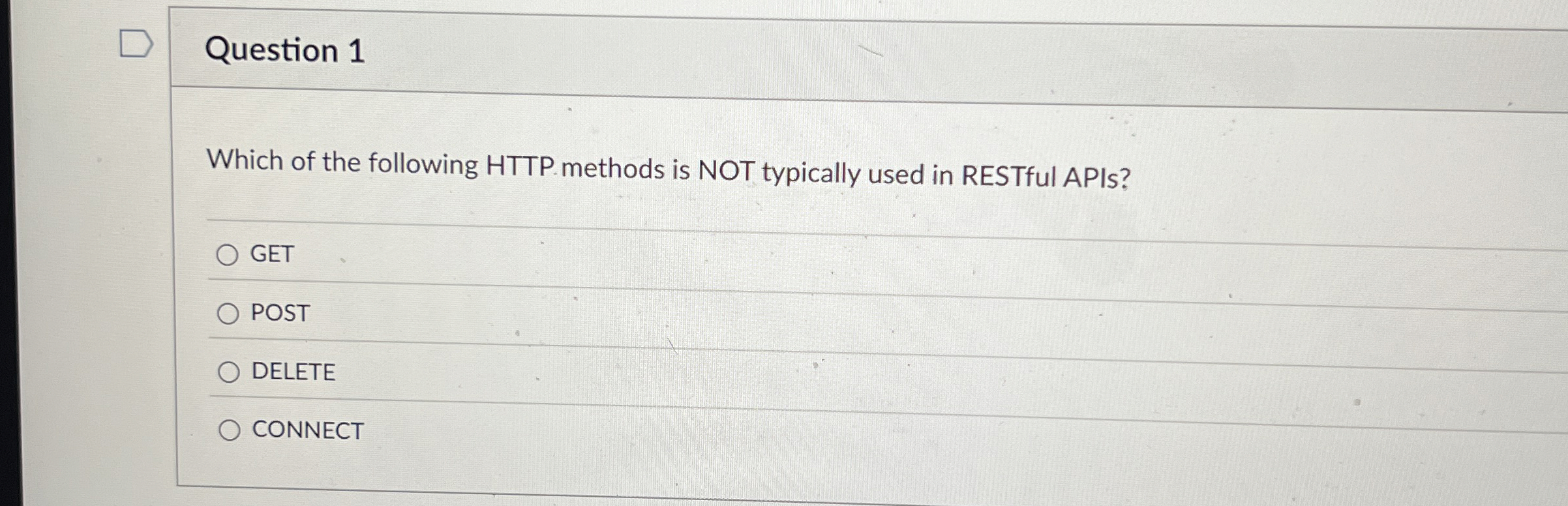 Solved Question 1Which of the following HTTP. ﻿methods is | Chegg.com