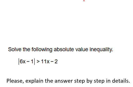 Solved Solve the following absolute ﻿value | Chegg.com