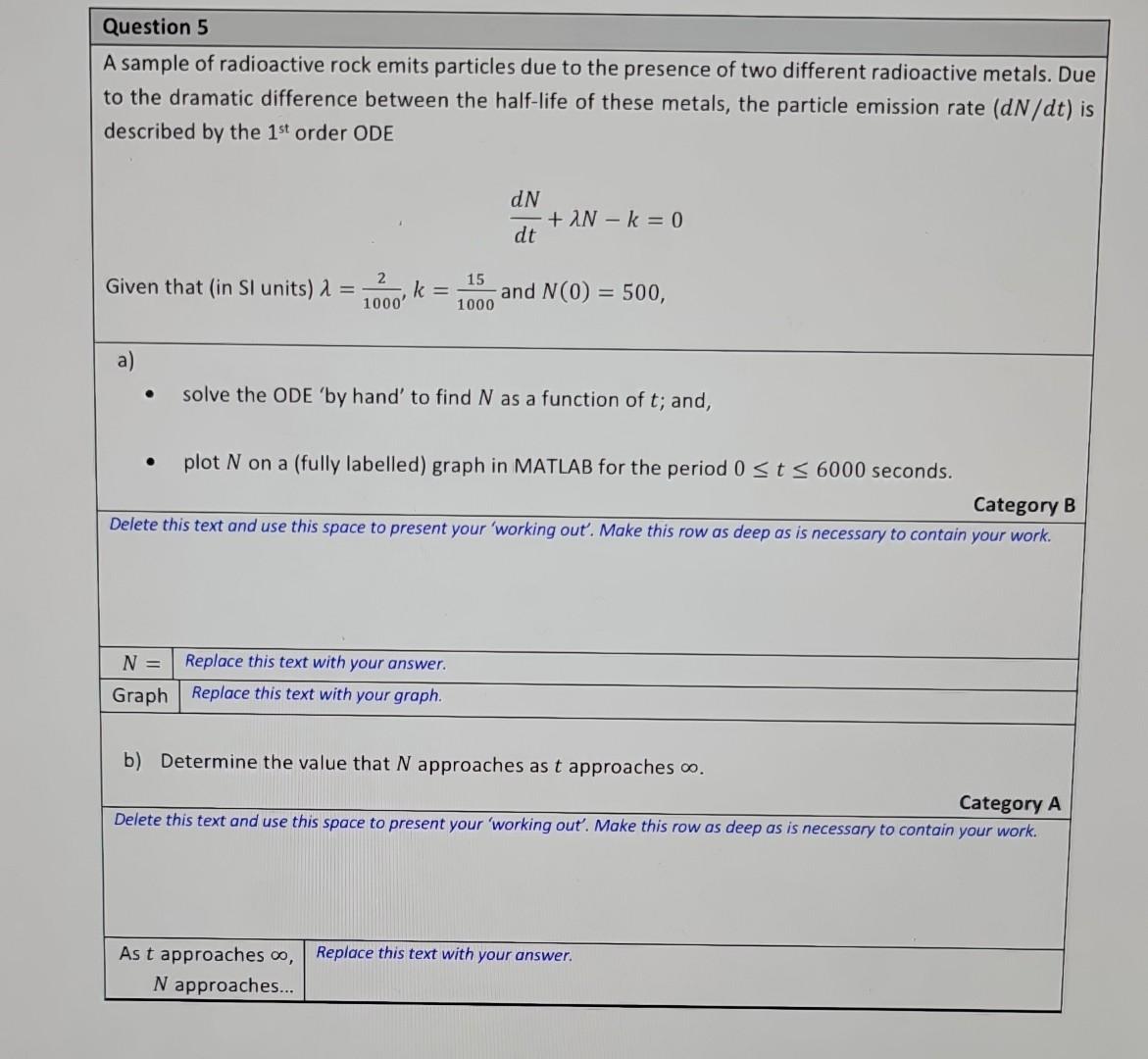 Solved A sample of radioactive rock emits particles due to | Chegg.com