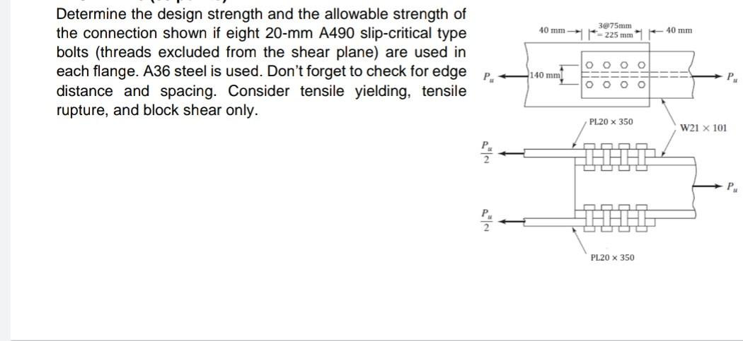 Solved Determine the design strength and the allowable | Chegg.com