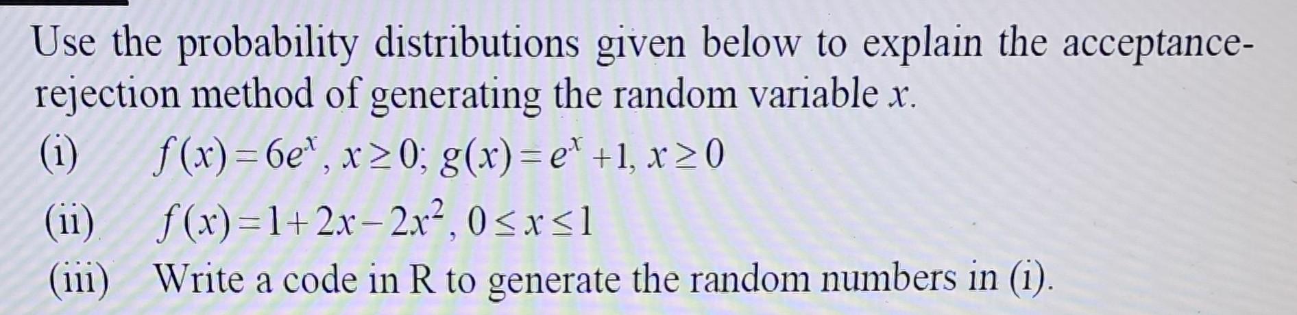Solved Use the probability distributions given below to | Chegg.com