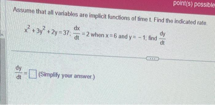 Solved Assume that all variables are implicit functions of | Chegg.com