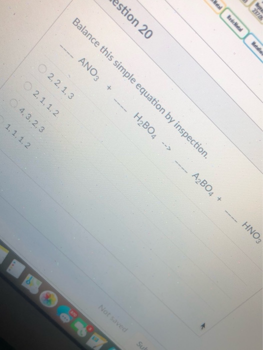 Solved estion 20 ANO3 + Ο 2, 2, 1,3 2, 1, 1, 2, 4. 3, 2, 3 | Chegg.com Solved estion 20 ANO3 + Ο 2, 2, 1,3 2, 1, 1, 2, 4. 3, 2, 3 | Chegg.com