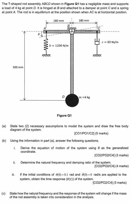 Solved The T-shaped rod assembly ABCD shown in Figure Q1 has | Chegg.com