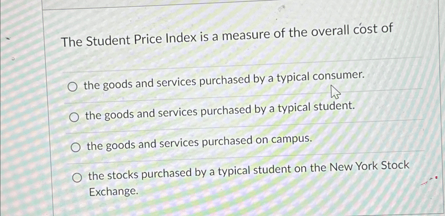 Solved The Student Price Index is a measure of the overall | Chegg.com
