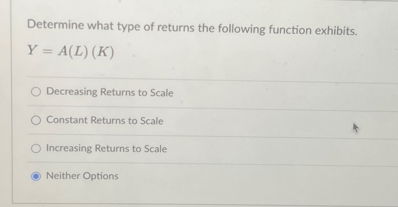 Solved Determine what type of returns the following function | Chegg.com