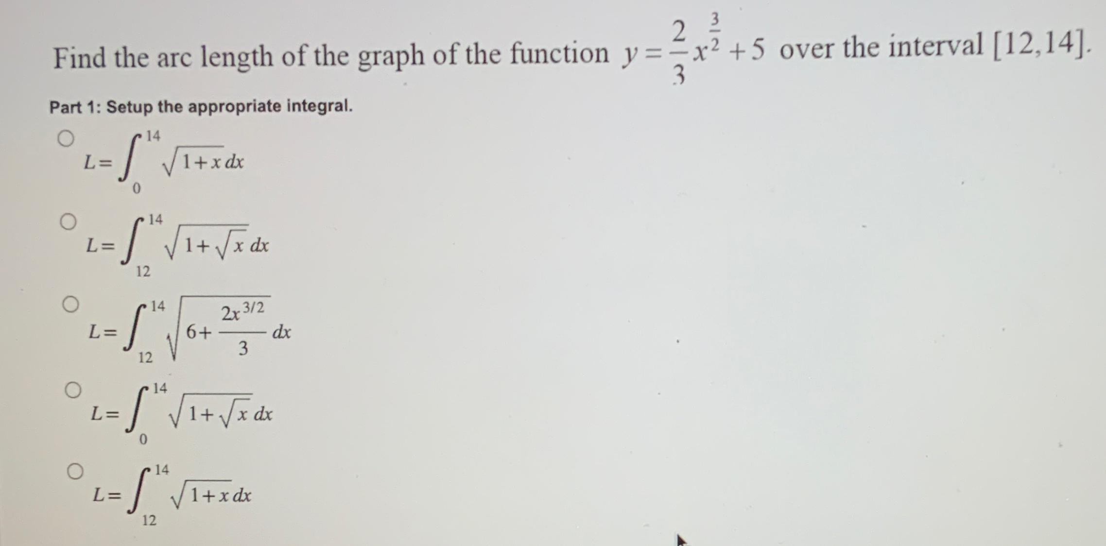 Solved Find the arc length of the graph of the function | Chegg.com