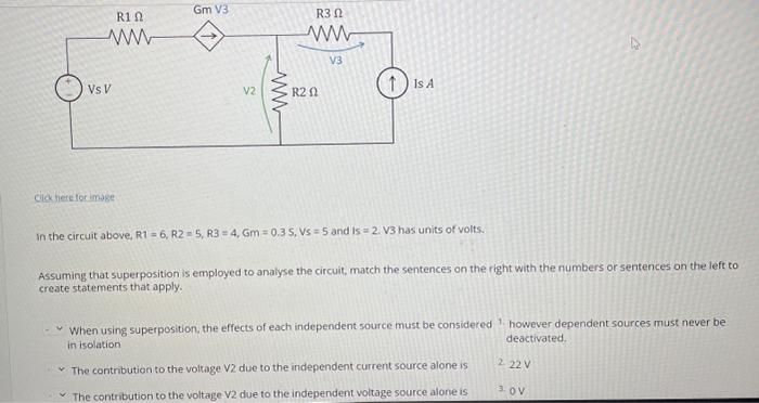 In the circuit above, R1=6,R2=5,R3=4,6m=0.35,V5=5 and | Chegg.com