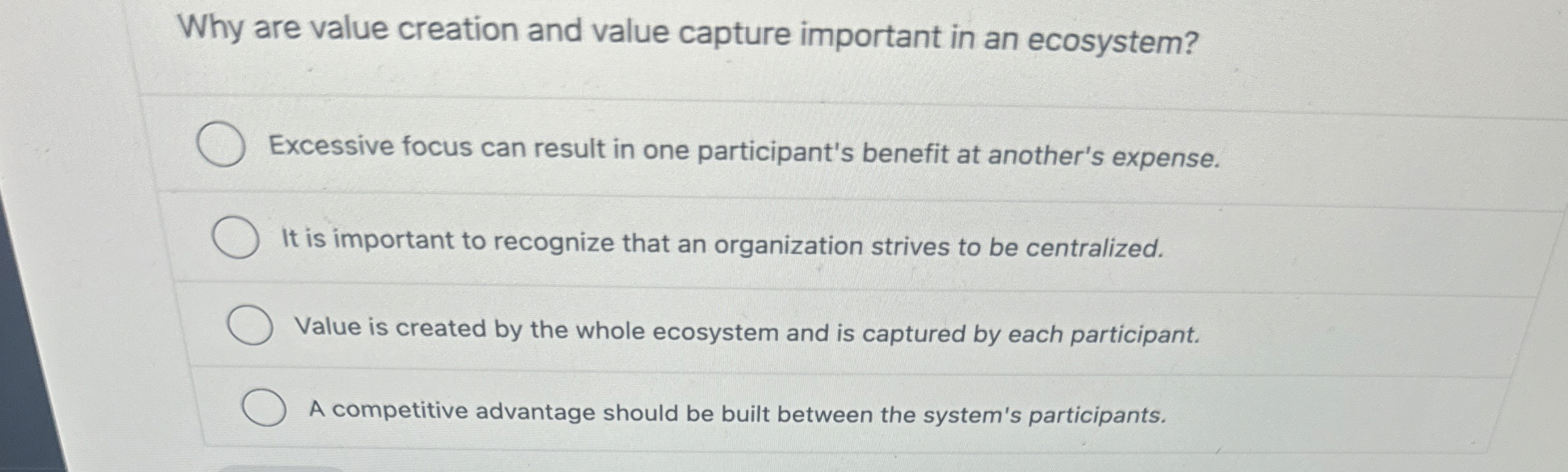 Solved Why are value creation and value capture important in | Chegg.com