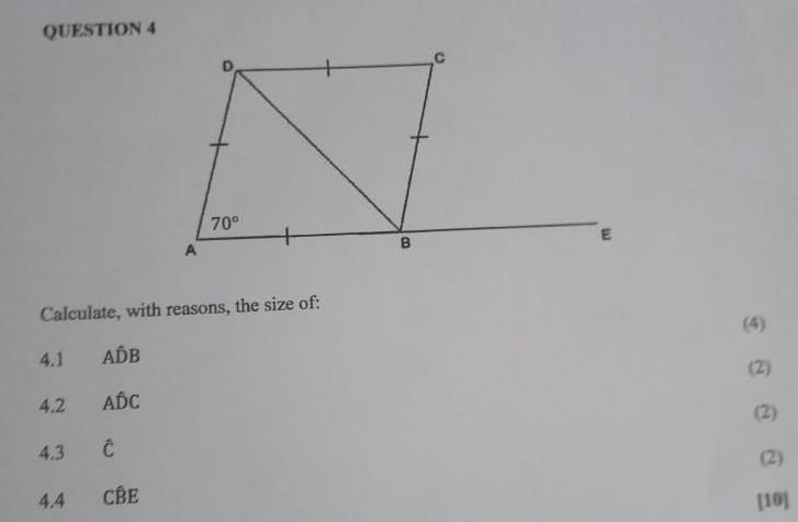 Solved QUESTION 4 Calculate, with reasons, the size of: 4.1 | Chegg.com