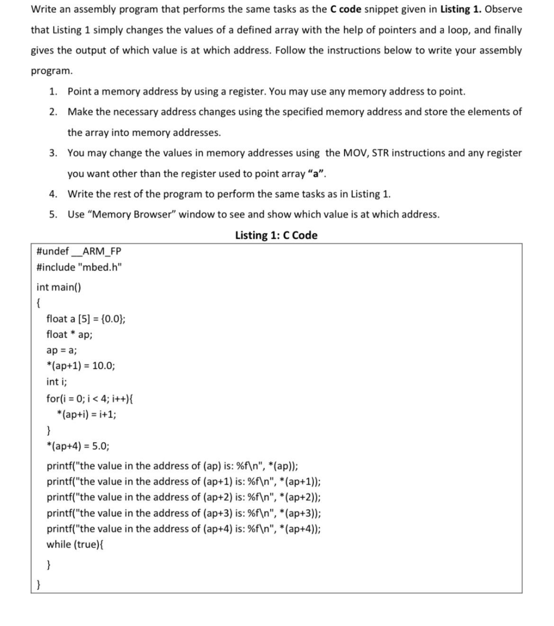 Solved Write an assembly program that performs the same | Chegg.com