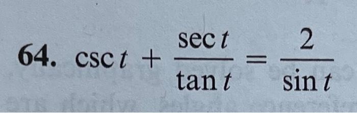 Solved sect 2 64. csct + tant sint | Chegg.com