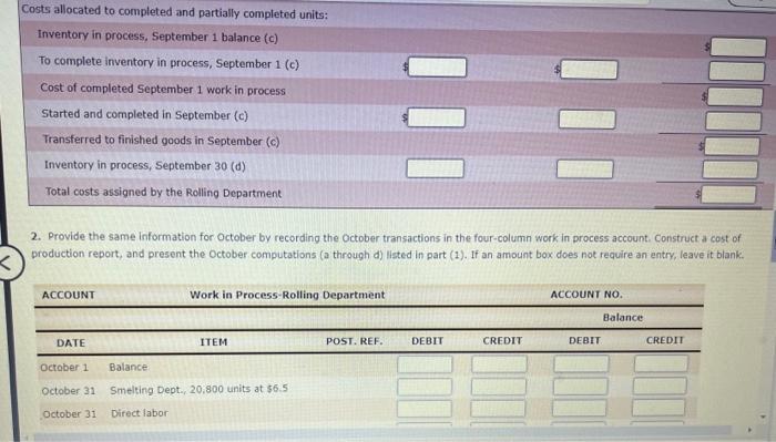 Solved Work in Process Account Data for Two Months; Cost of | Chegg.com