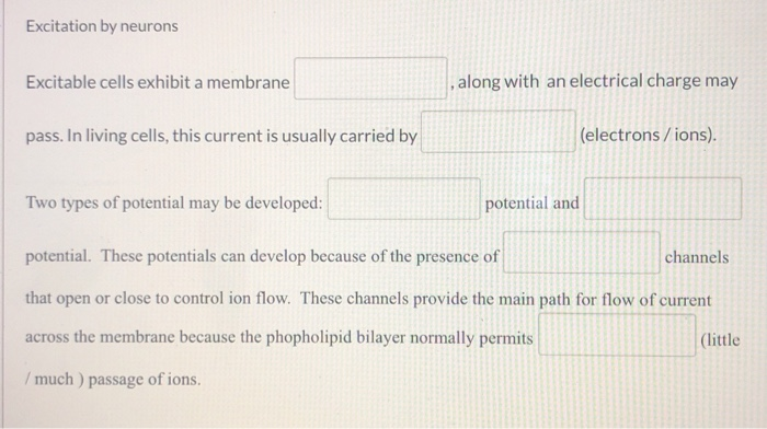 Solved Excitation by neurons Excitable cells exhibit a | Chegg.com