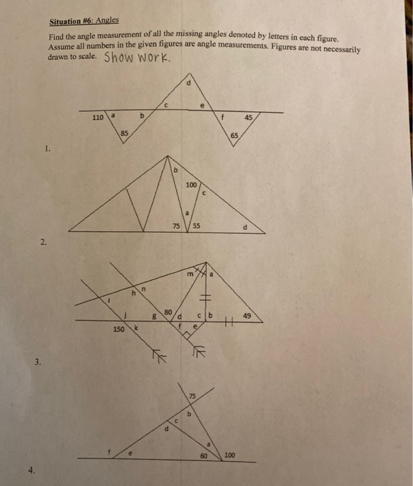 Solved Situation #6: Angles Assume all numbers in the given | Chegg.com