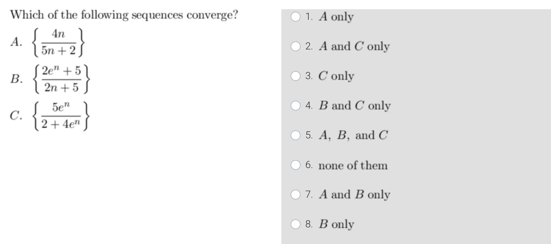 Solved Which of the following sequences | Chegg.com