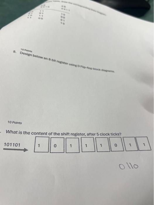 Solved 8. Design below an 8-bit register using D Flup-hop | Chegg.com