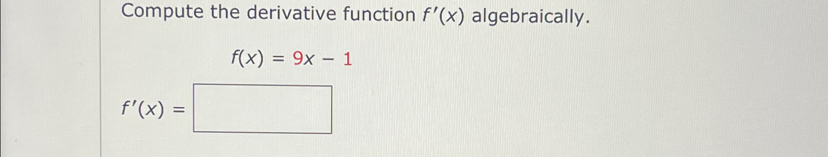 Solved Compute the derivative function f'(x) | Chegg.com