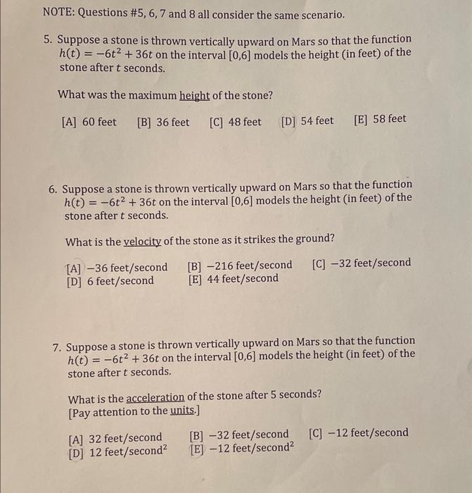 Solved NOTE: Questions #5, 6, 7 and 8 all consider the same | Chegg.com