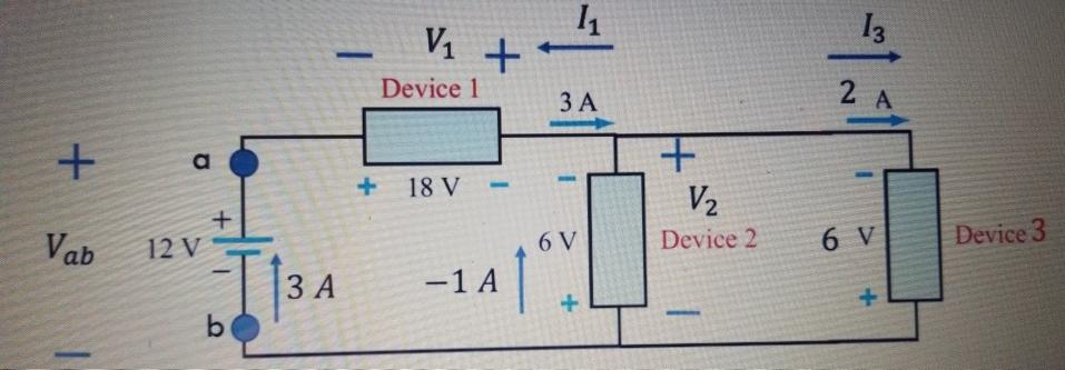 Solved 11 13 V Device 1 3 A 2 A + a - + 18V + V2 Device 2 | Chegg.com