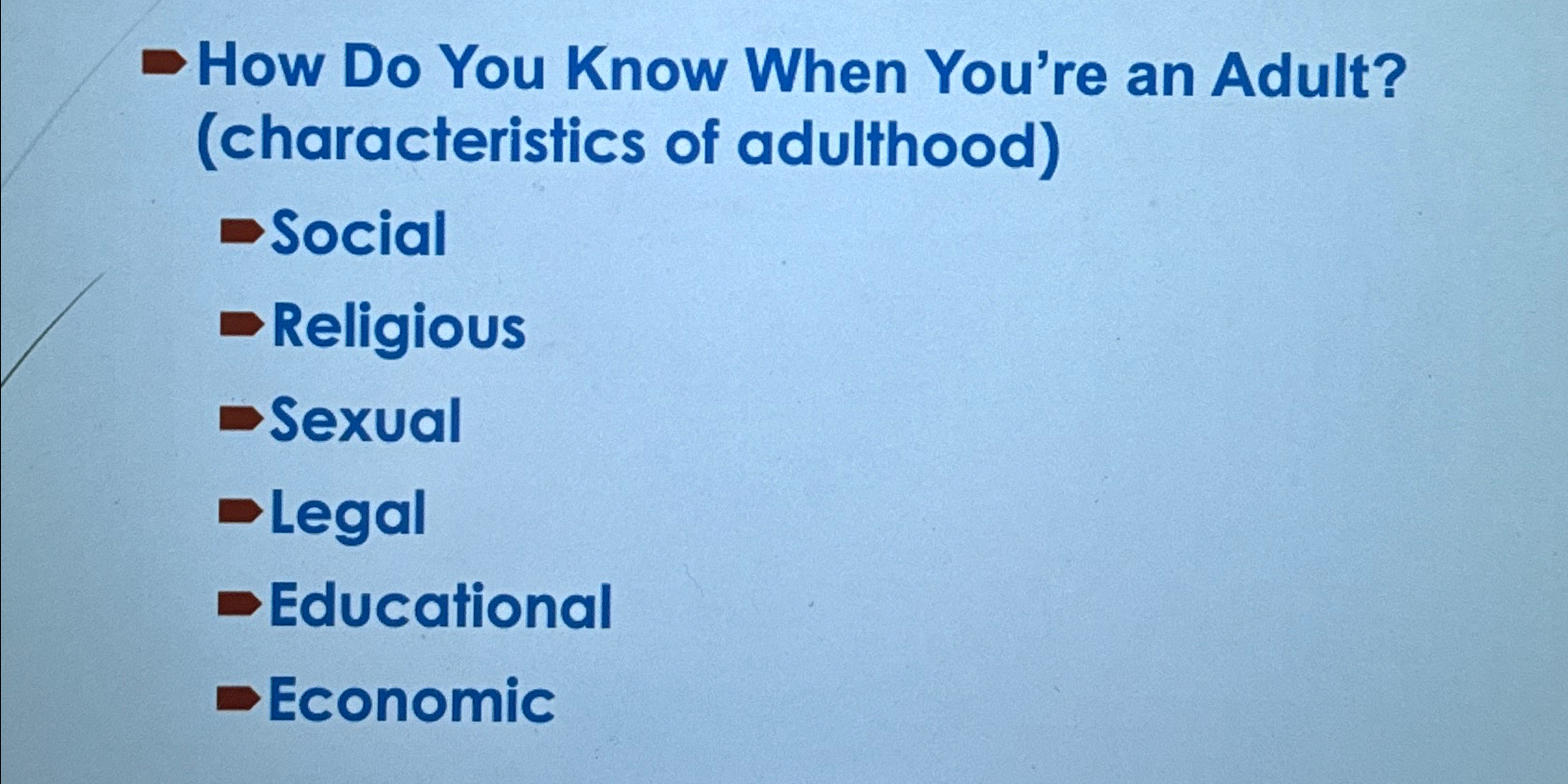 Solved How Do You Know When You're an Adult? | Chegg.com