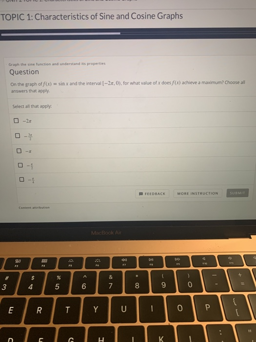 Solved On the graph of f(x)=sin x and the interval [-2pi,0), | Chegg.com