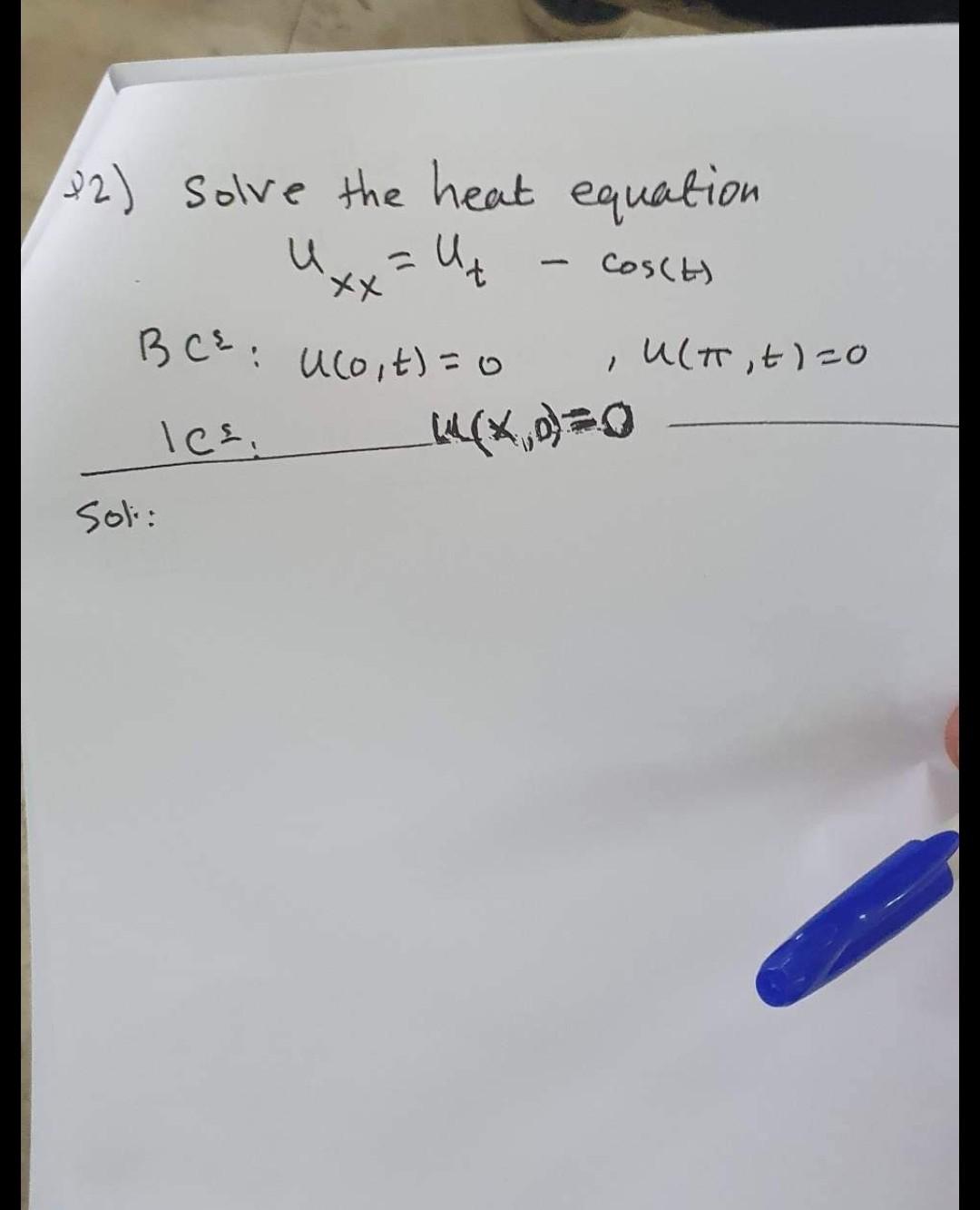 Solved 22) Solve the heat equation | Chegg.com