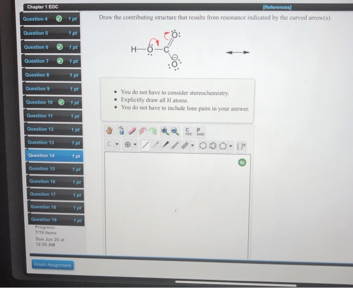 Solved [References) Draw the contributing structure that | Chegg.com