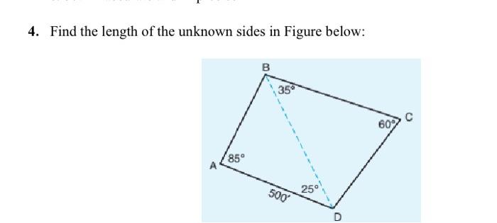 Solved 4. Find the length of the unknown sides in Figure | Chegg.com
