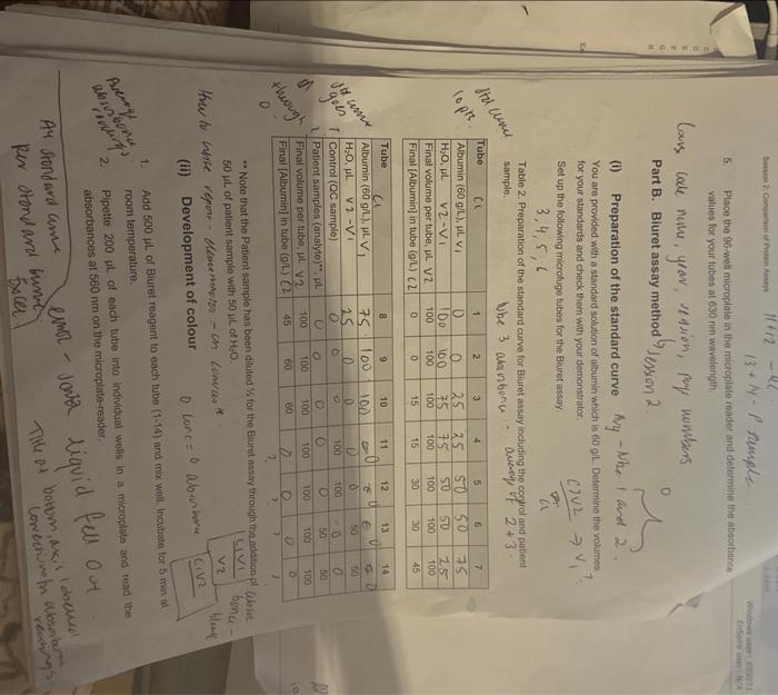 Results / Calculations: The BCG assay Table 1. | Chegg.com