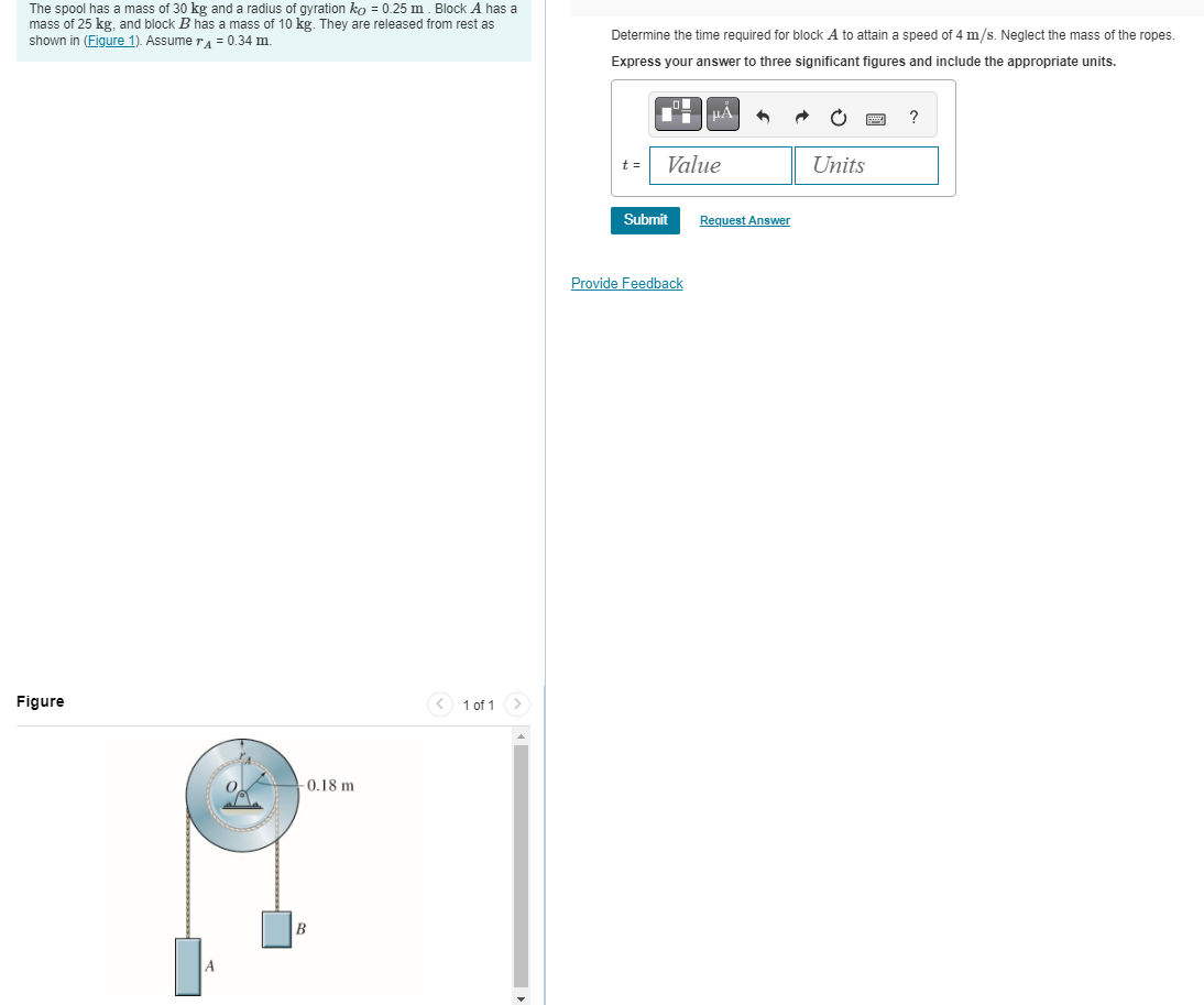 Solved The spool has a mass of 30kg ﻿and a radius of | Chegg.com