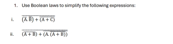 Solved Use Boolean laws to simplify the following | Chegg.com