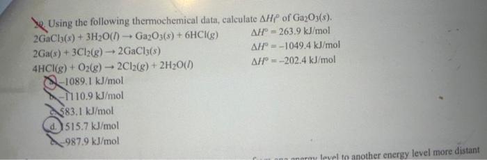 Solved 2GaCl3(s)+3H2O(l)→Ga2O3(s)+6HCl(g)2Ga(s)+3Cl2( | Chegg.com