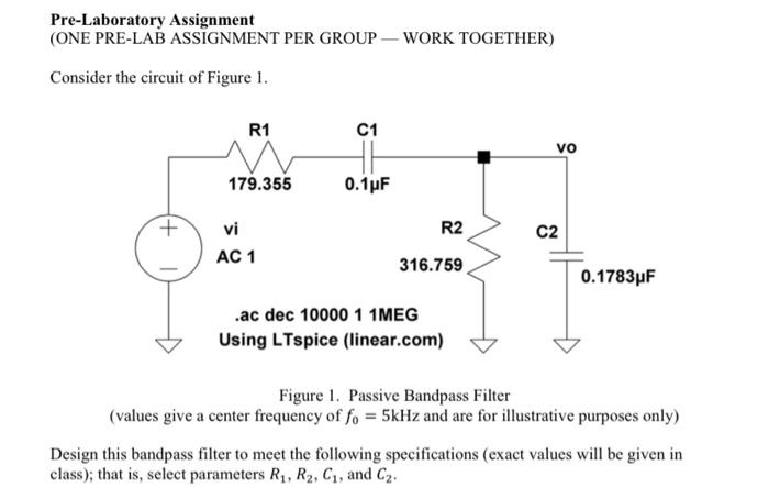 Solved Pre-Laboratory Assignment (ONE PRE-LAB ASSIGNMENT PER | Chegg.com