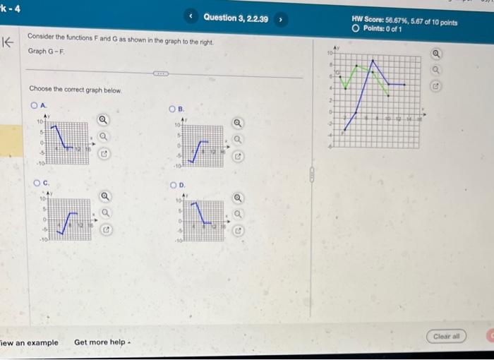 Solved Consider the functions F and G as shown in the graph | Chegg.com