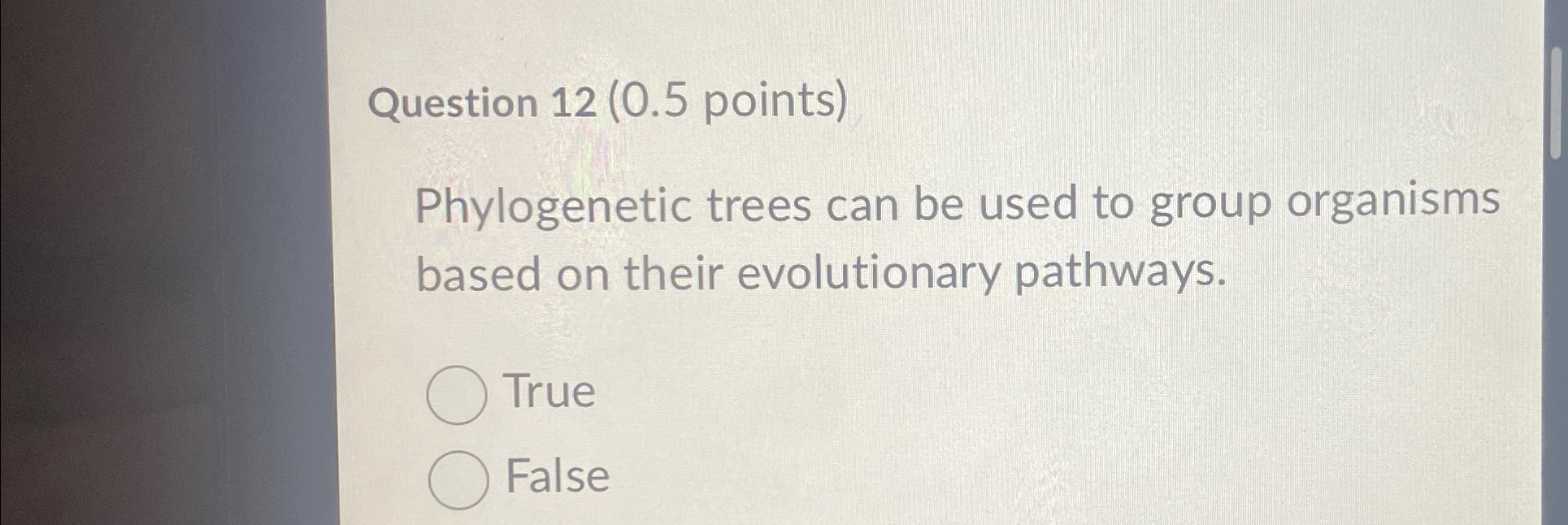Solved Question 12 ( 0.5 ﻿points)Phylogenetic trees can be | Chegg.com