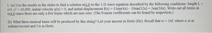 Solved 2. Repeat problem 1(a) except let initial | Chegg.com