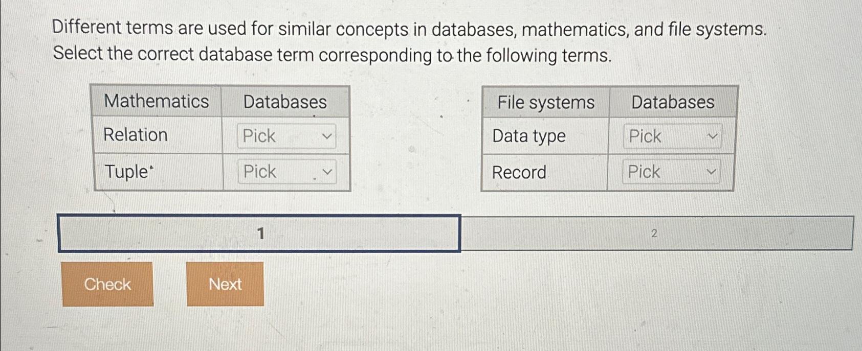 Solved Different terms are used for similar concepts in | Chegg.com