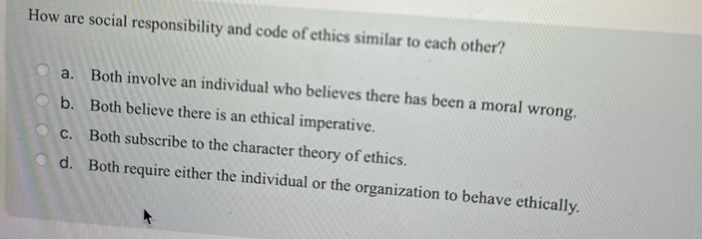 Solved How are social responsibility and code of ethics | Chegg.com