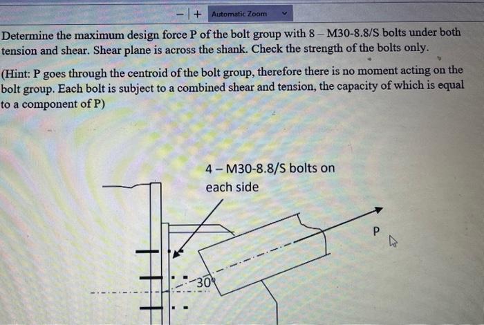 Solved Determine the maximum design force P of the bolt | Chegg.com