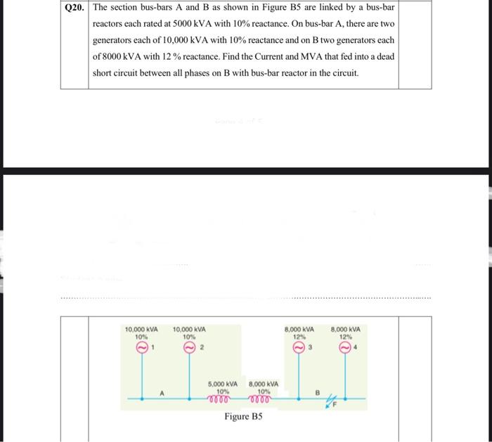 Solved Q20. The section bus-bars A and B as shown in Figure | Chegg.com