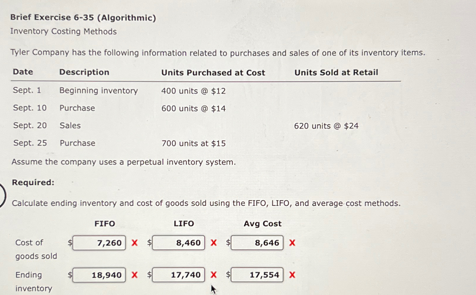 Solved Brief Exercise 6-35 (Algorithmic)Inventory Costing | Chegg.com