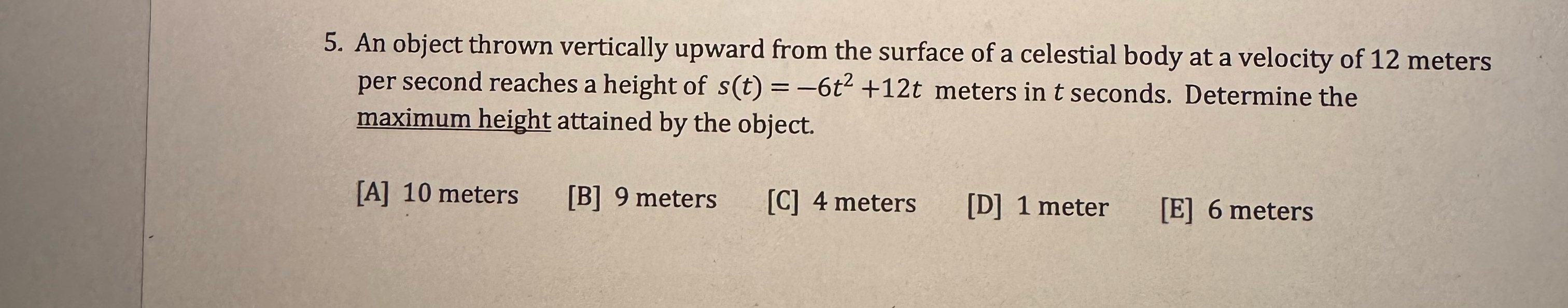 Solved An Object Thrown Vertically Upward From The Surface
