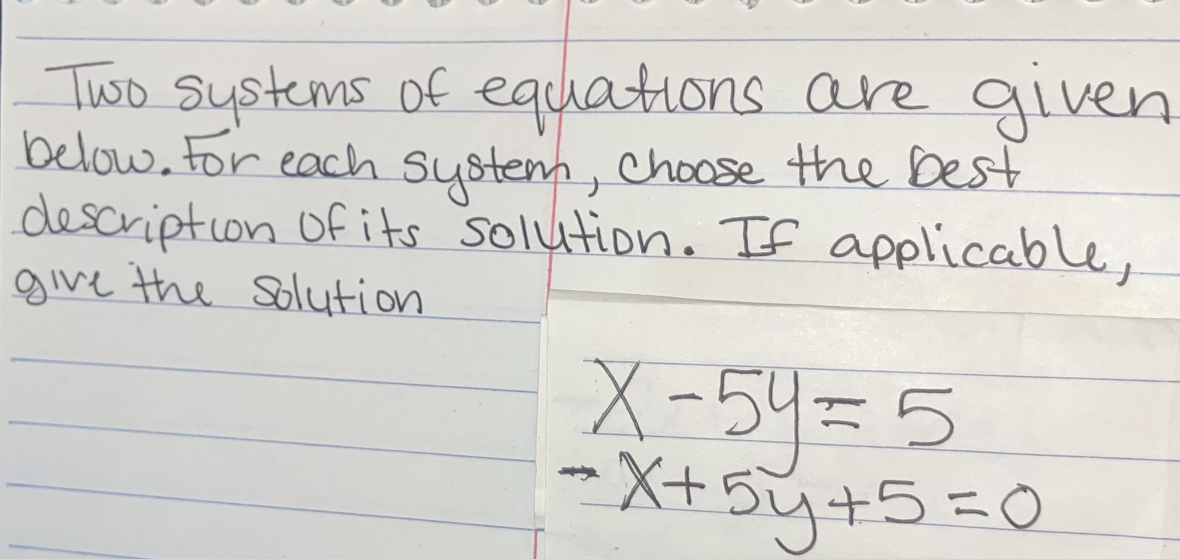 Solved Two systems of equations are givenbelow. For each | Chegg.com